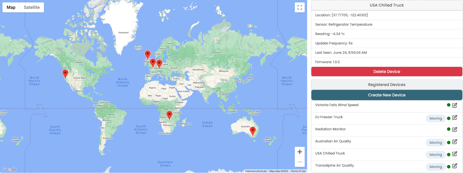 Pubnub Iot Dashboard Demo For Global Low Latency Updates Pubnub