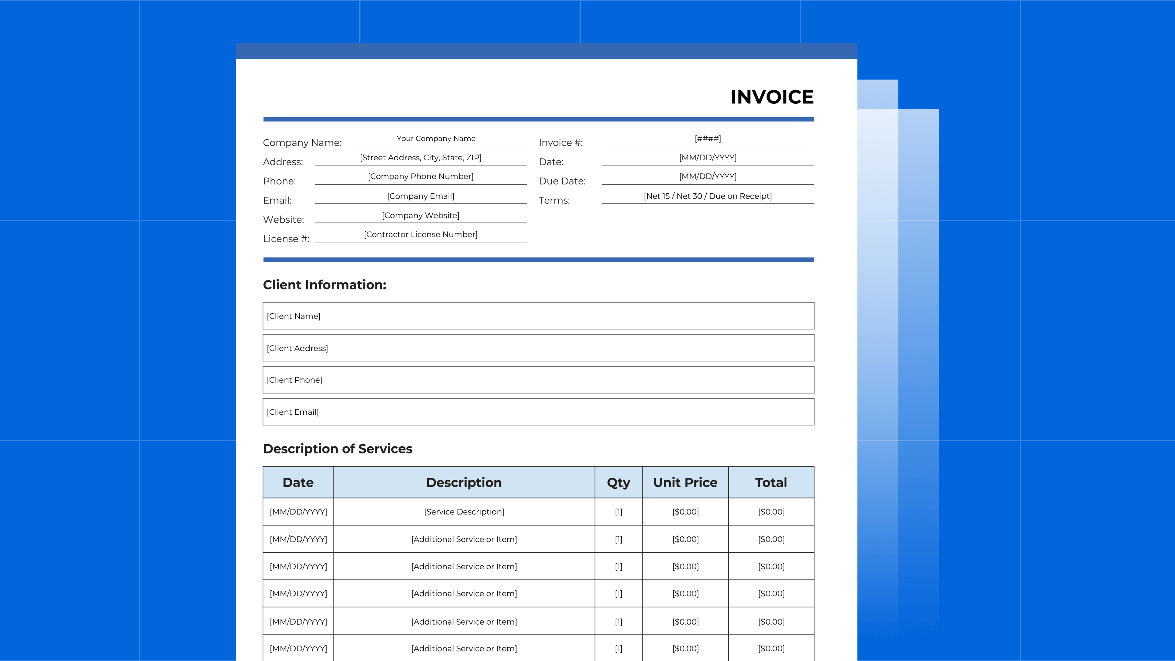 Electrical Invoice Template