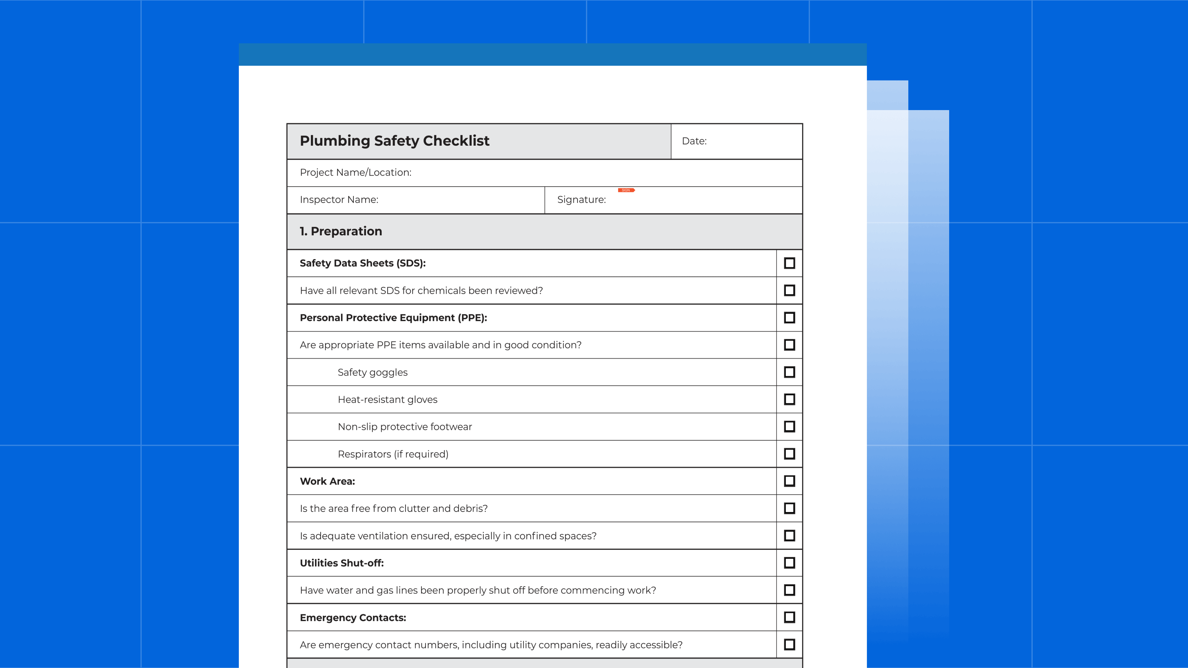 Plumbing Safety Checklist: Free PDF Download