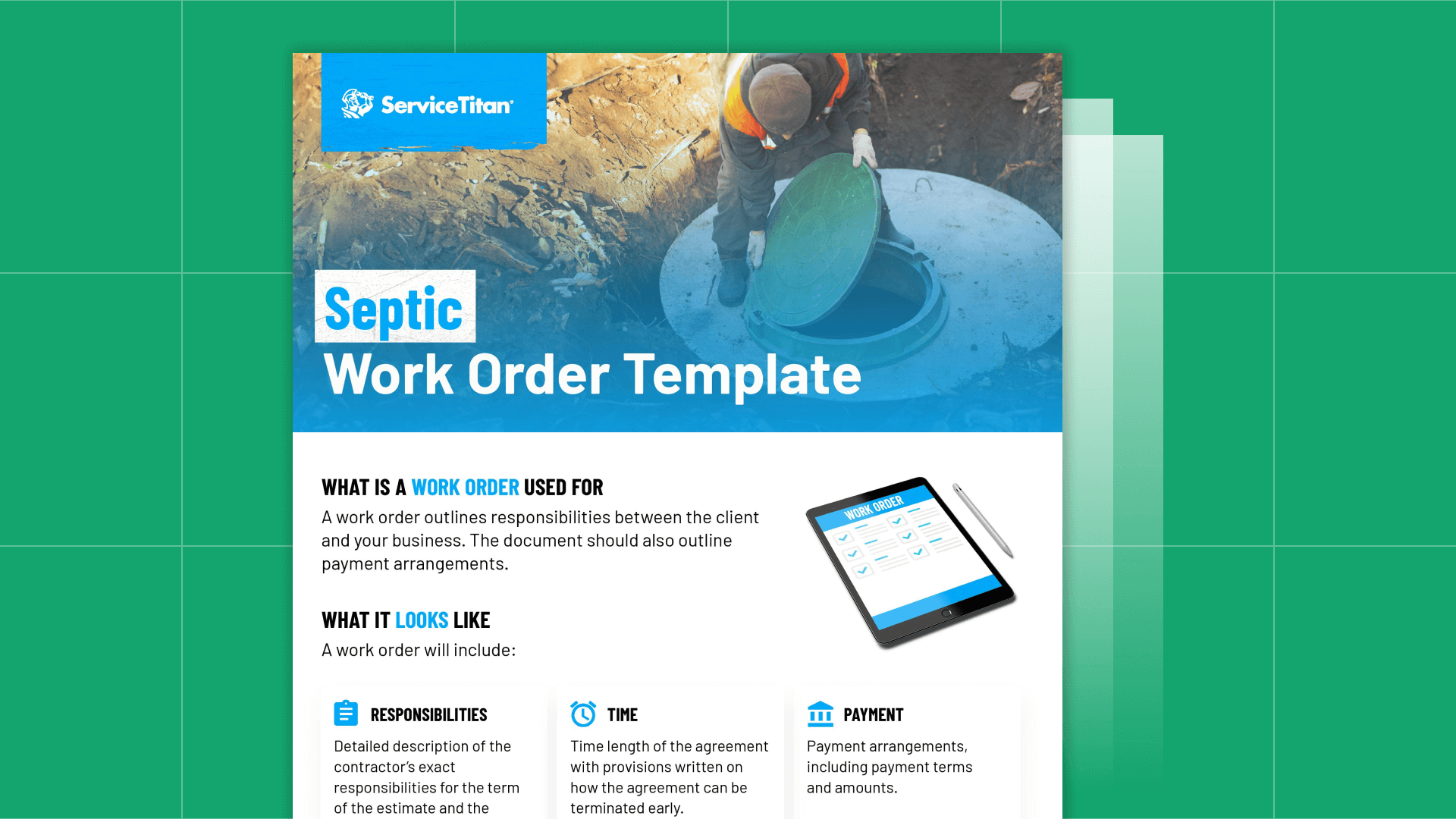 Septic Tank Work Order Template: Free PDF Download