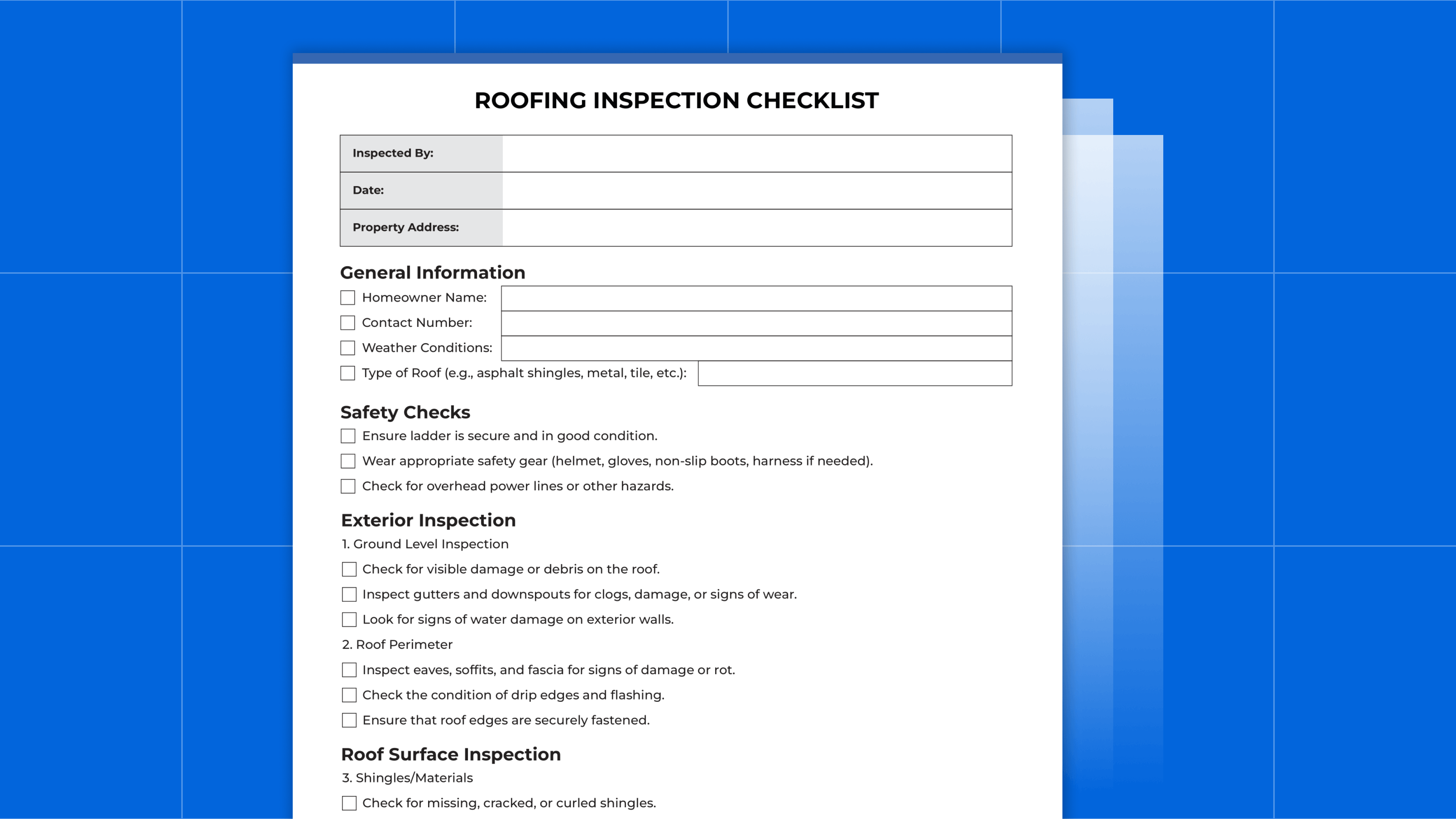 Roofing Inspection Checklist: Free PDF Download