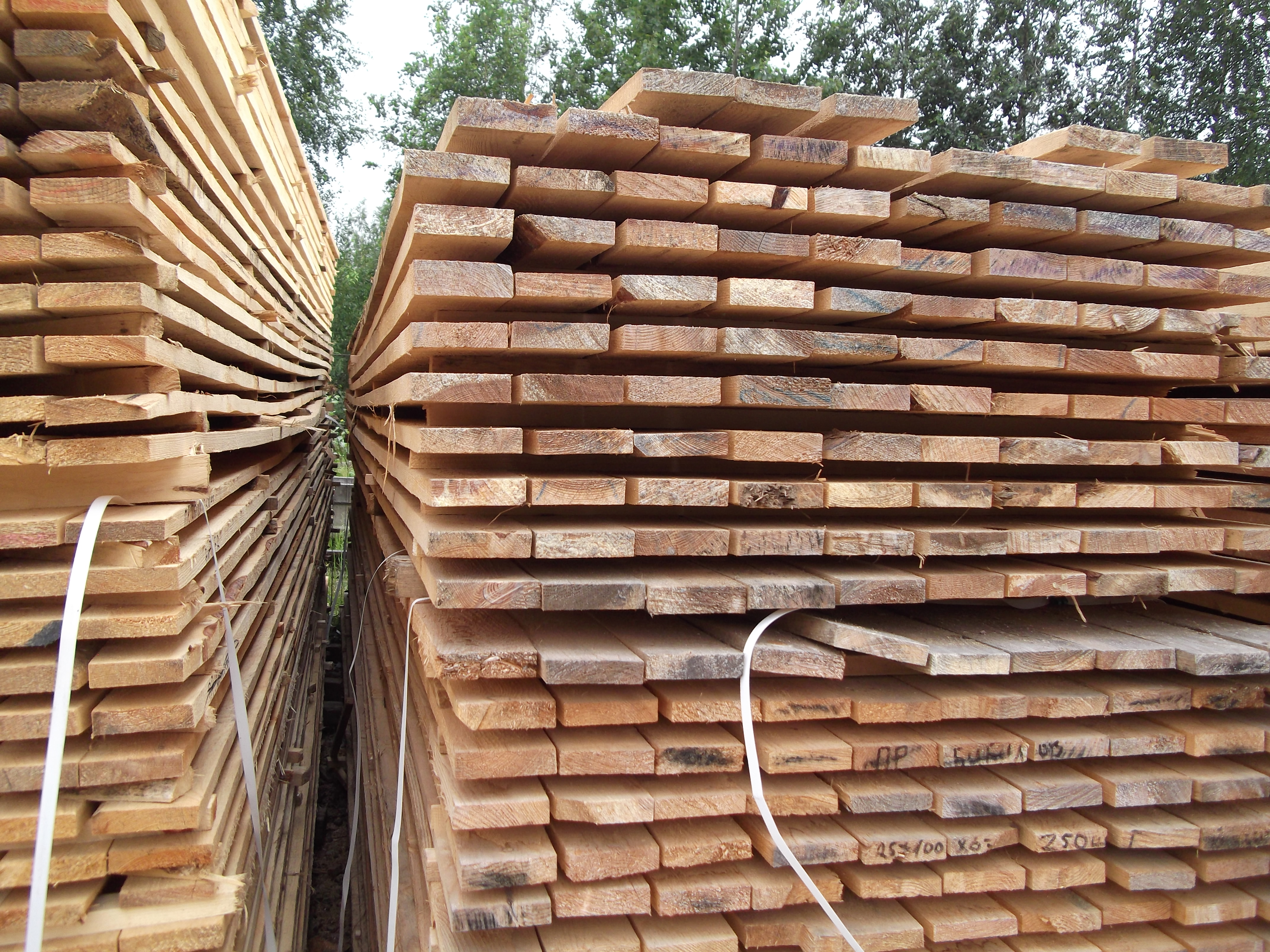 Доска обрезная сухая (14-16%) 25х100х6000 мм, хвоя (сосна, ель), сорт 1 ...