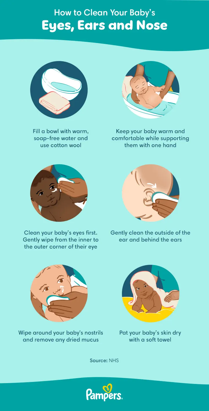 How to Clean Baby’s Ears, Eyes and Nose | Pampers UK