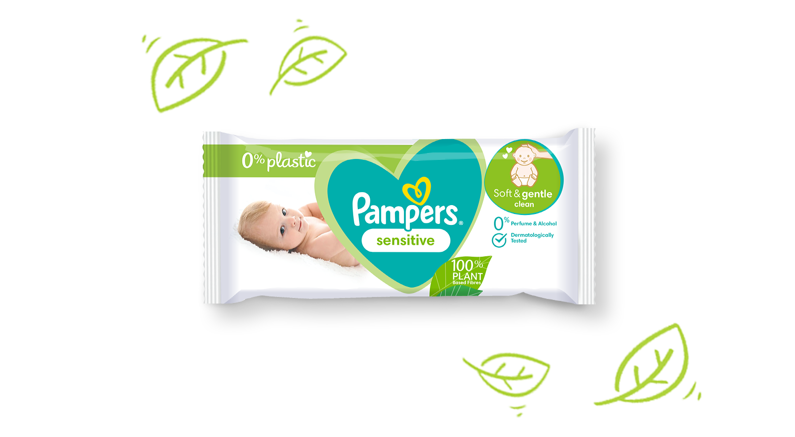 Pampers® Sensitive™ 0% PLASTIC