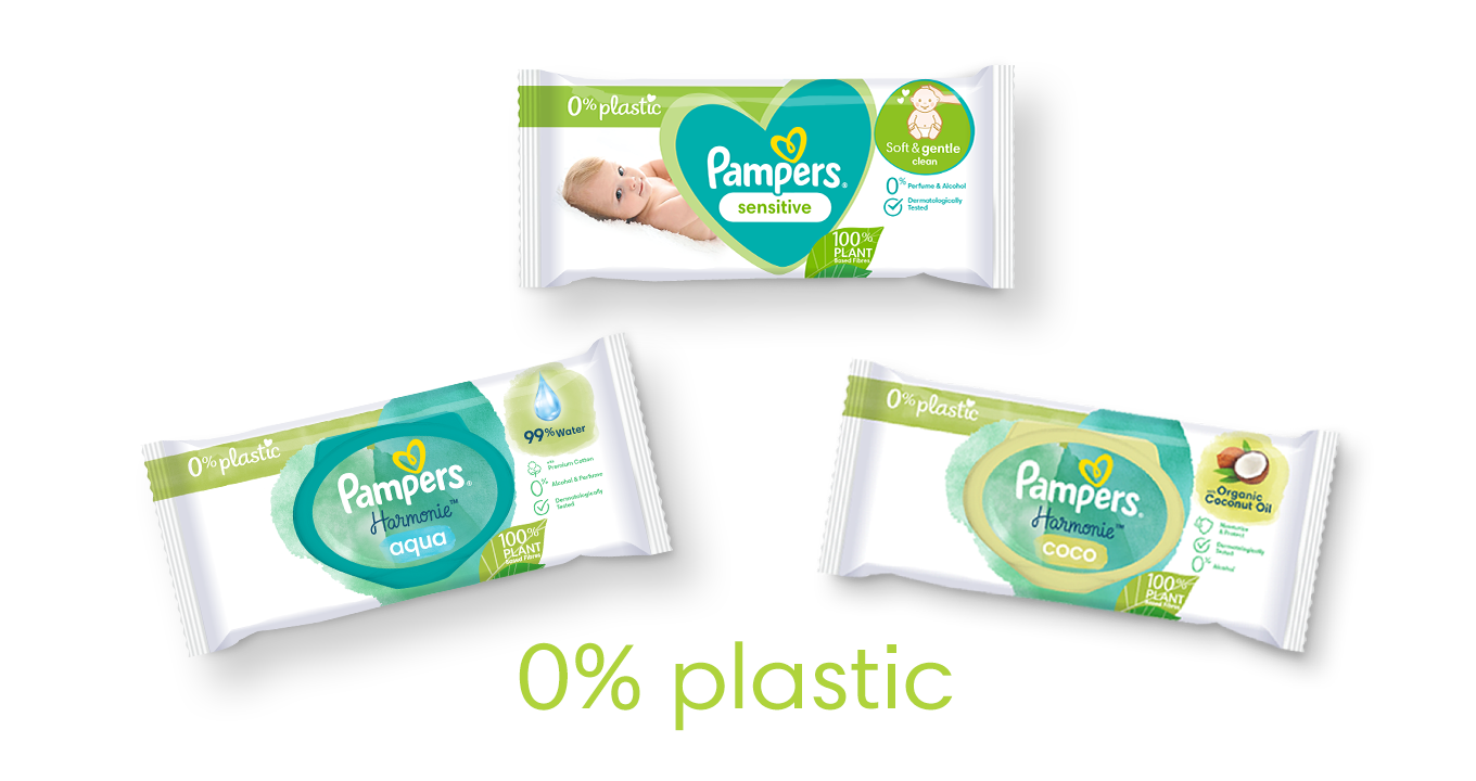 Pampers® Sensitive™ 0% PLASTIC