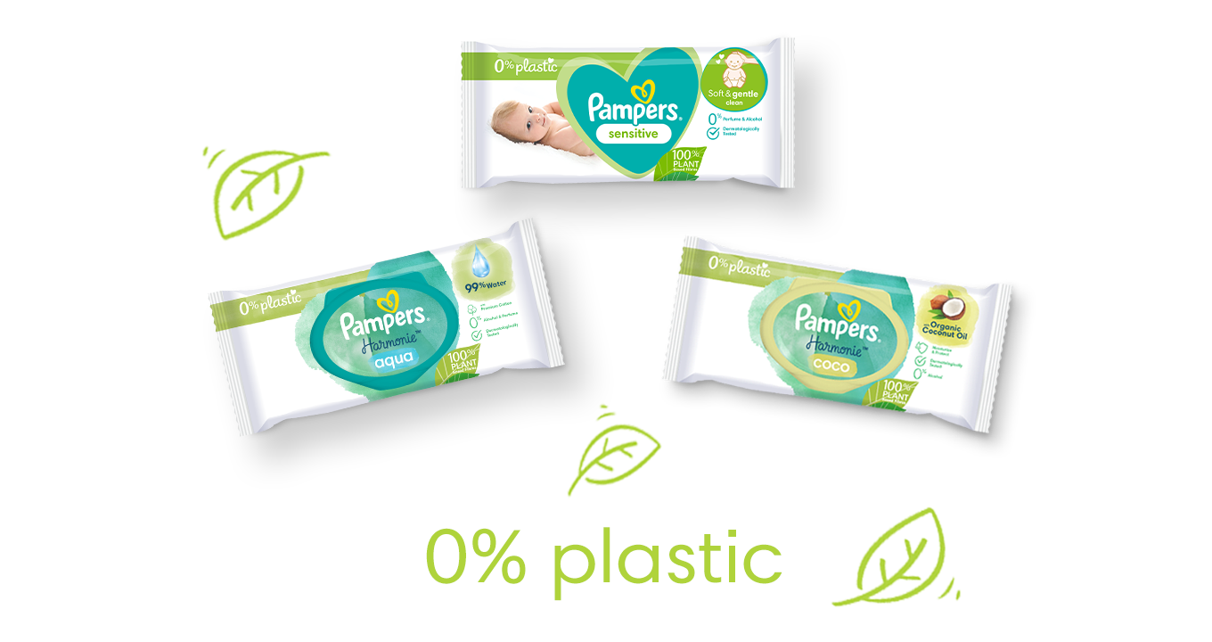 Pampers® Sensitive™ 0% PLASTIC