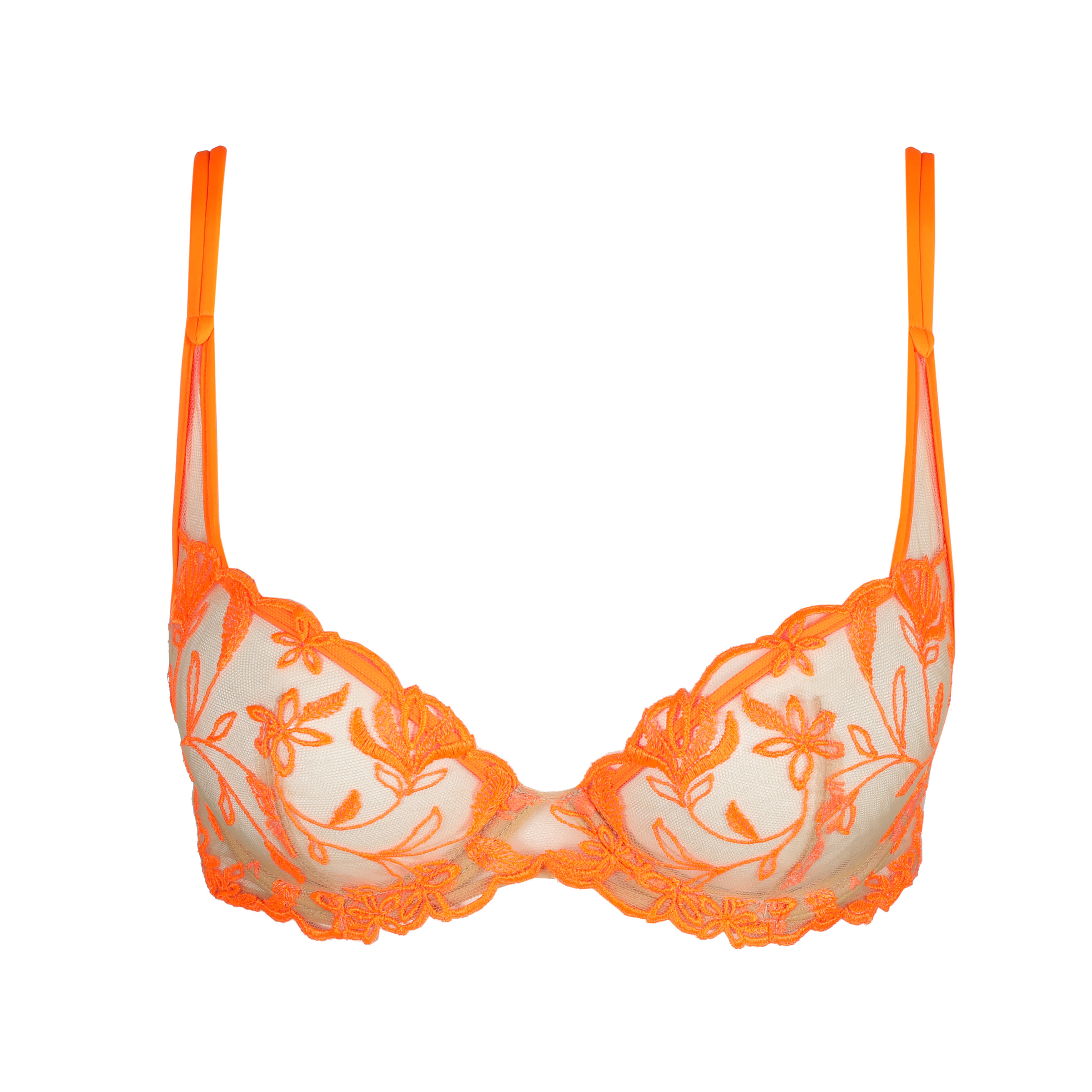 Sarda SHAY Orange Shock balcony bra | SARDA United States
