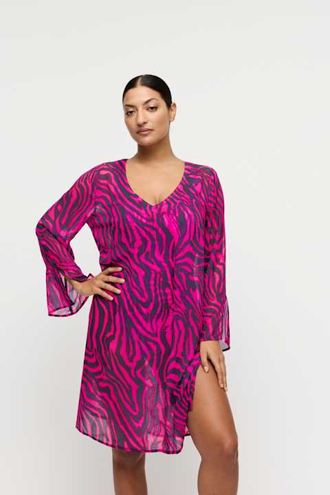 Primadonna Swim MALABO hot pink zebra swimwear kaftan | Rigby & Peller ...