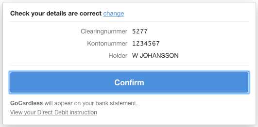 Online payment pages for Autogiro | GoCardless