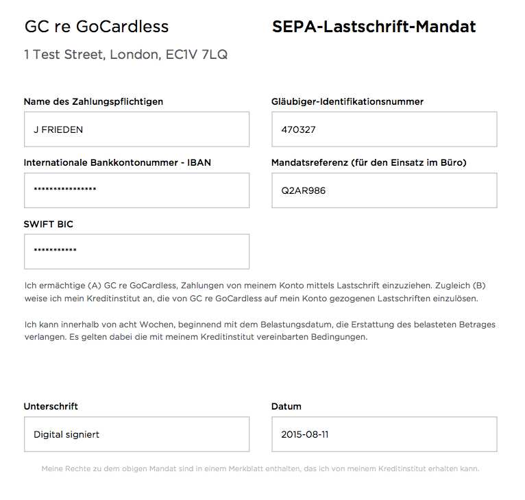 Online-Mandatsseiten | GoCardless
