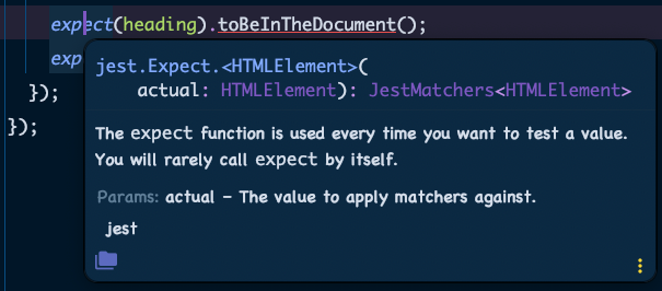 Jest: define the expected `expect` variable