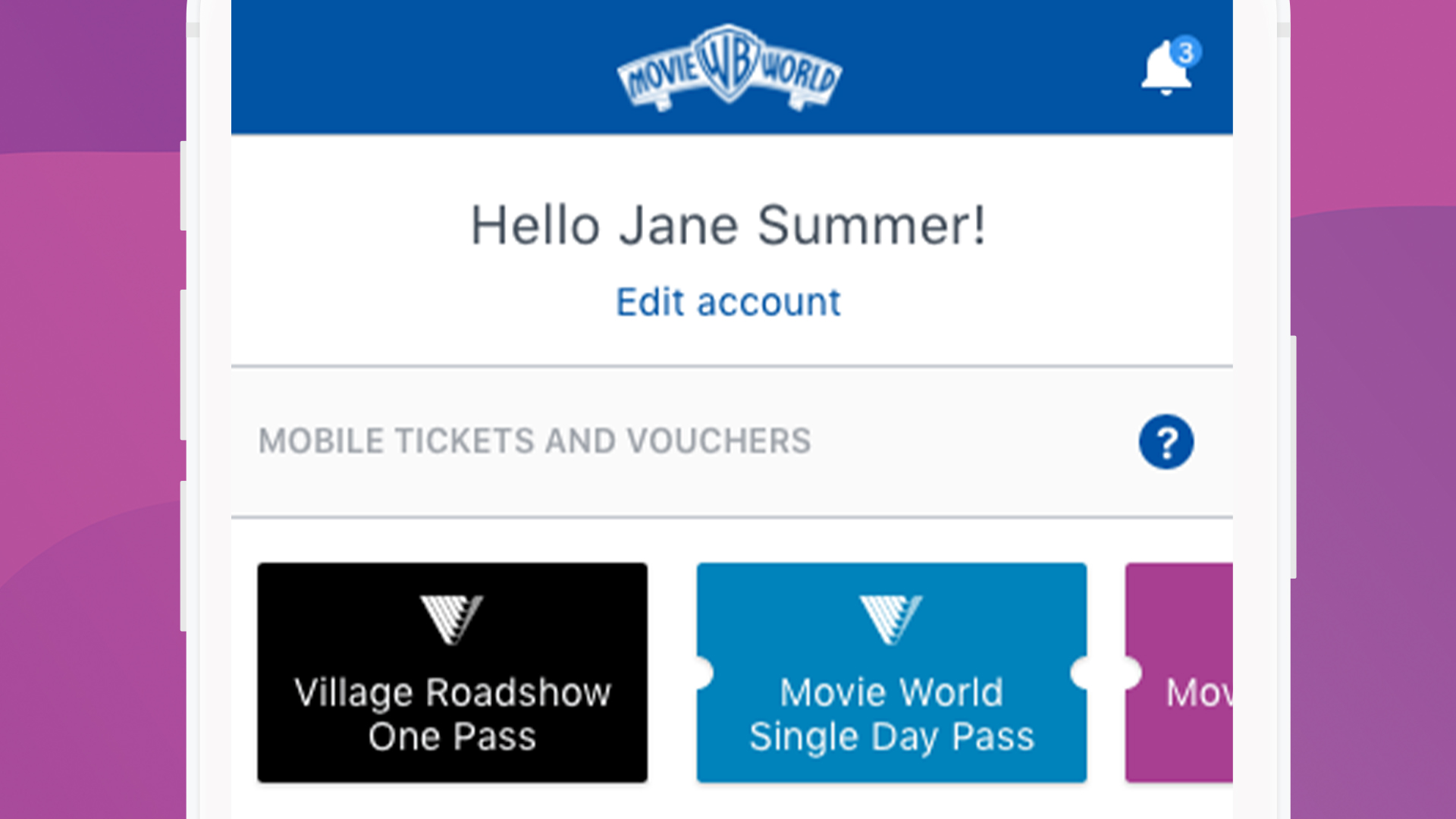 App Account Help | Village Roadshow Theme Parks