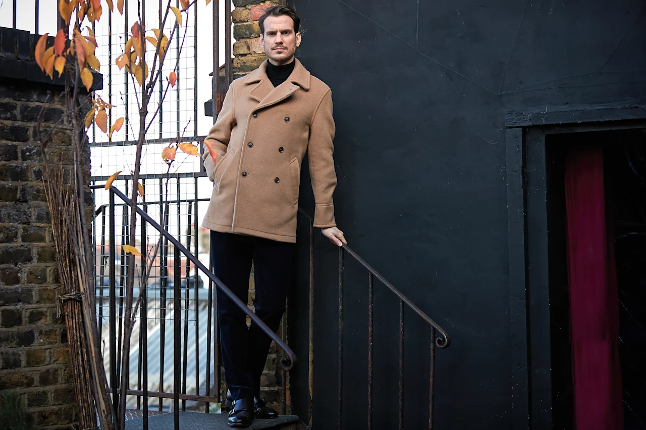 Scott Pea Coat - French Navy | London Tradition