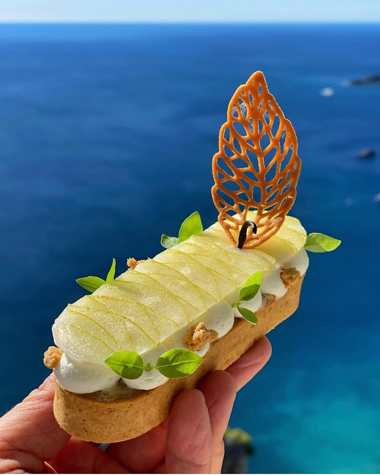 Julien Dugourd, pastry chef at the Chèvre d'Or in Eze