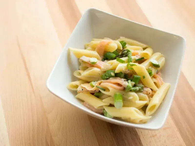 Mostaccioli with Smoked Salmon, Asparagus & Chives | Barilla