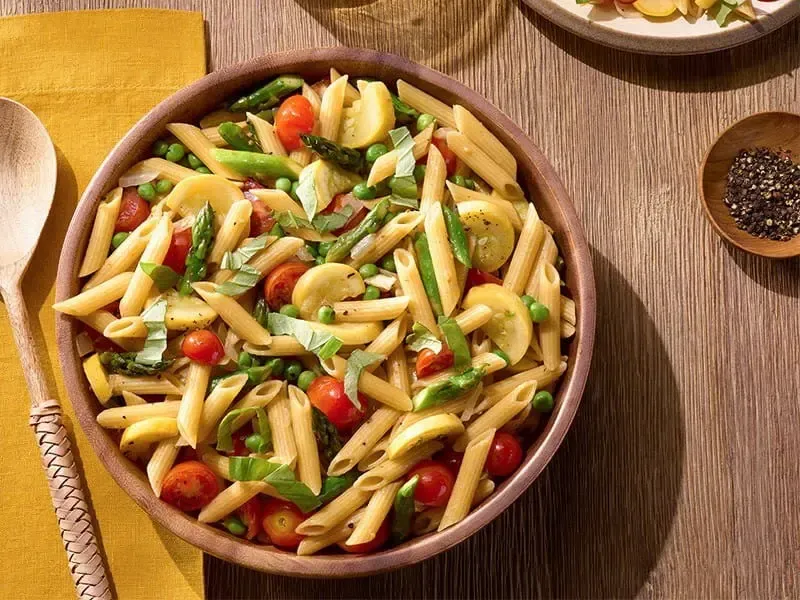 Protein+® Pasta Recipe Penne with Spring Vegetables | Barilla