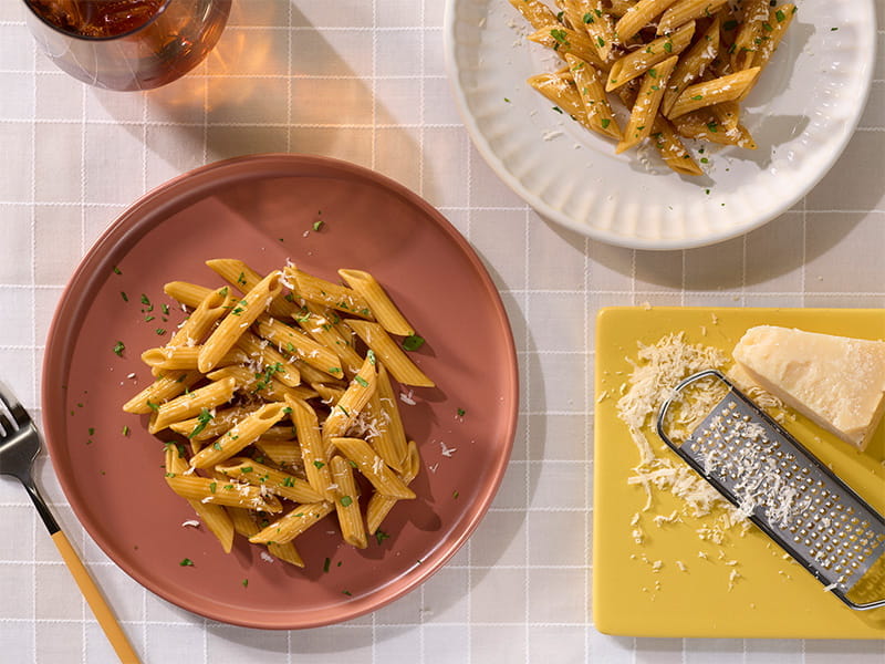 Penne with Bone Broth Pasta with Parmigiano Cheese Recipe | Barilla