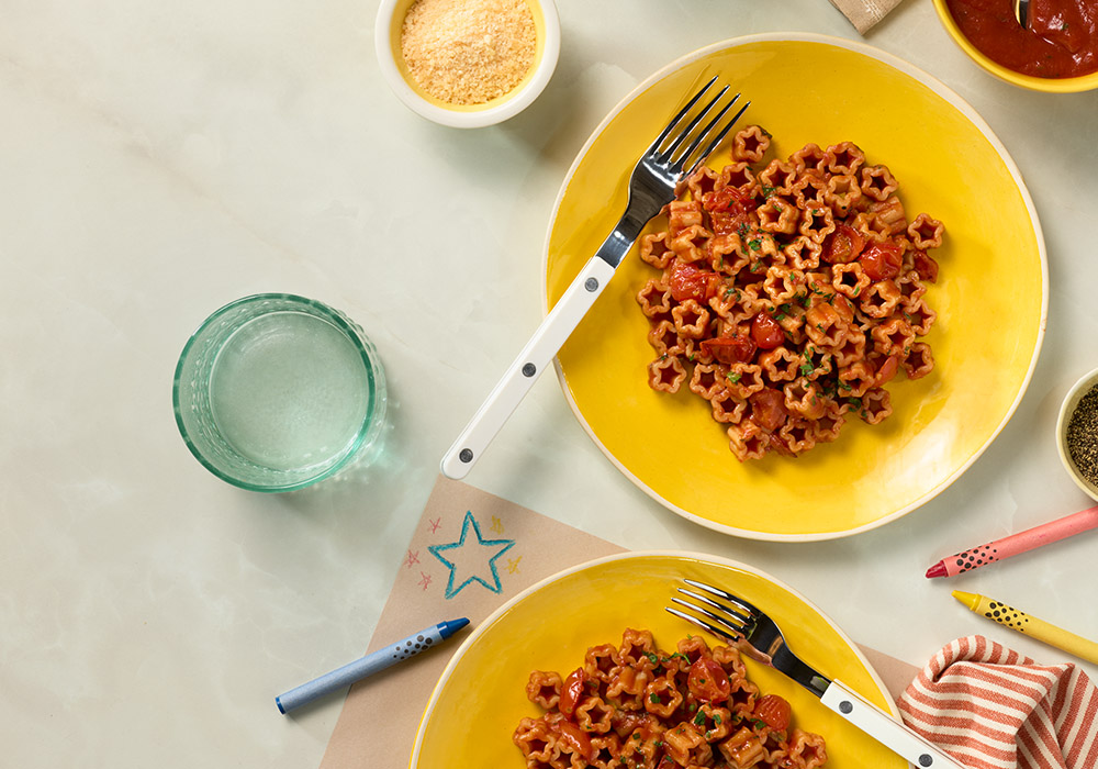 Protein+® Stars Pasta with Tomato & Basil Recipe | Barilla