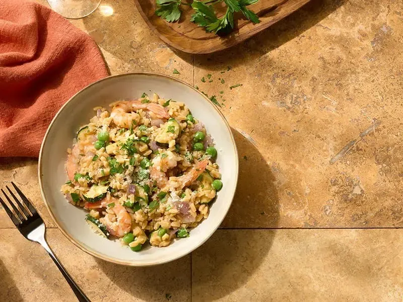 Shrimp Zucchini Chickpea Orzo Bowl Recipe | Barilla