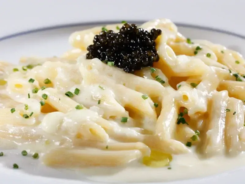Mini Penne with Creamy Prosecco Sauce & Caviar | Barilla