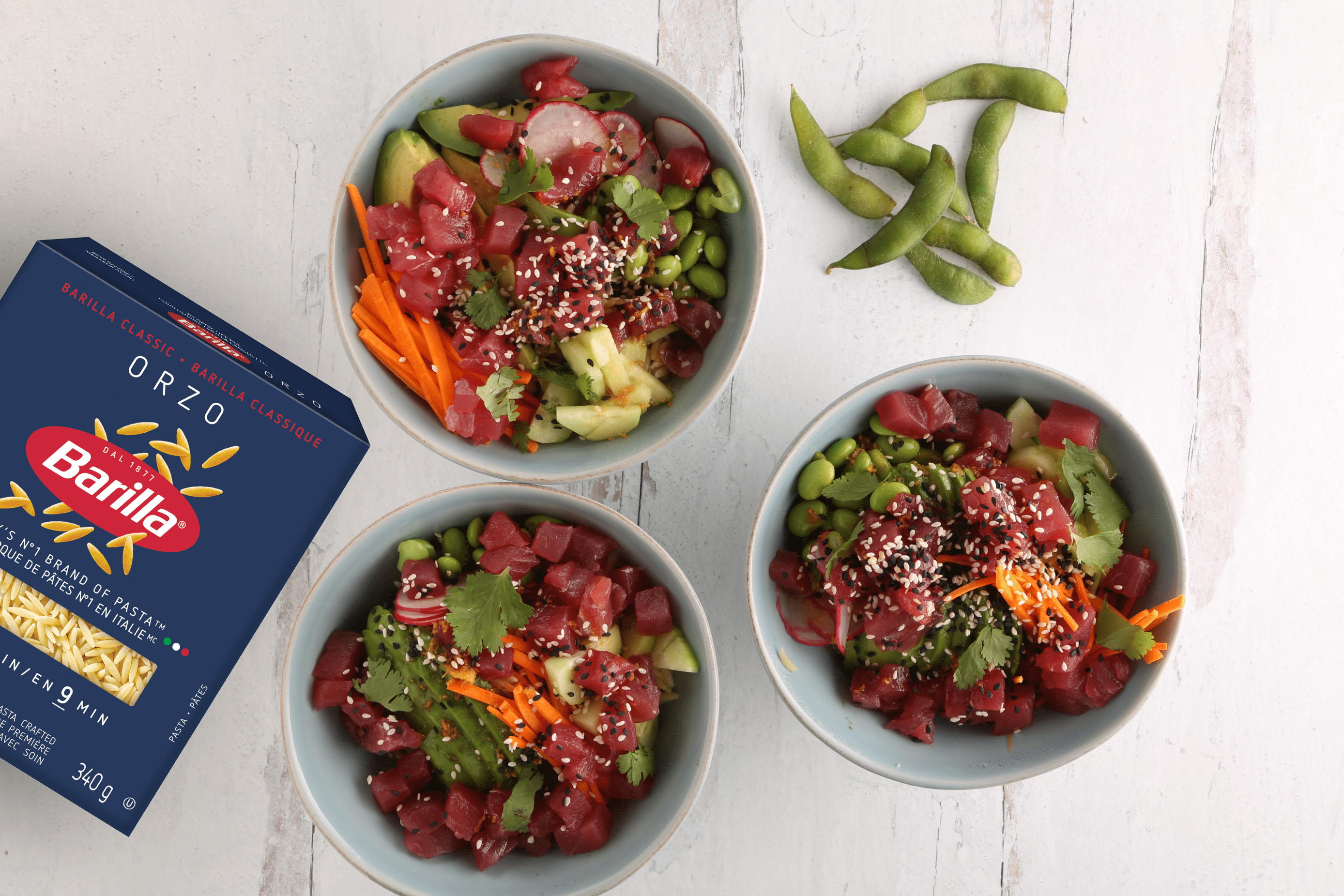 Orzo Pasta Poke Bowl with Tuna Recipe | Barilla Canada | Barilla