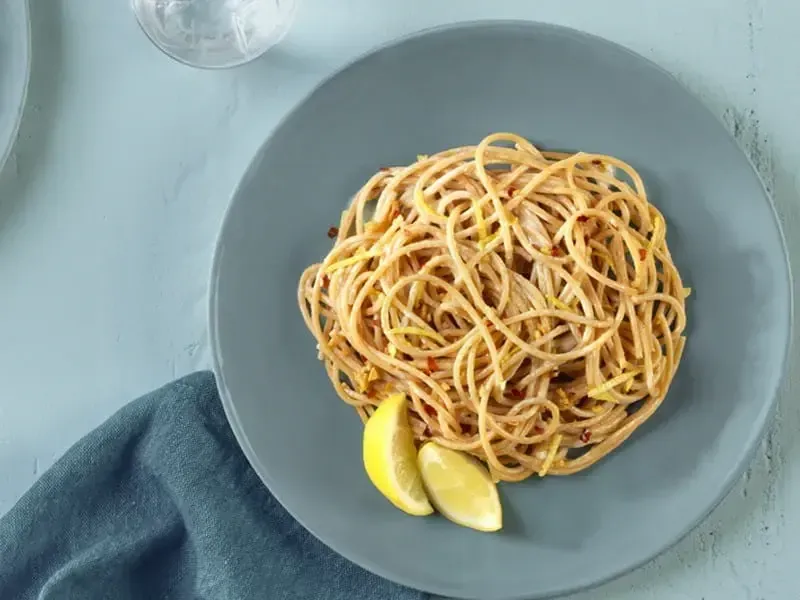 Chickpea Spaghetti Lemon Cheesy Garlic Pasta Recipe | Barilla