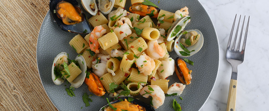 Mezzi Rigatoni with Seafood Recipe | Barilla