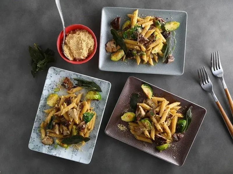 Protein+™ Penne with Mushrooms, Brussels Sprouts, Parsley, Crispy Sage ...