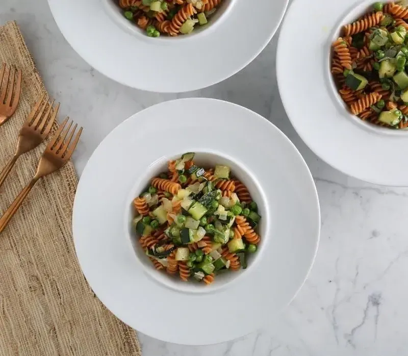 Red Lentil Rotini with Zucchini, Peas & Sweet Onion | Barilla