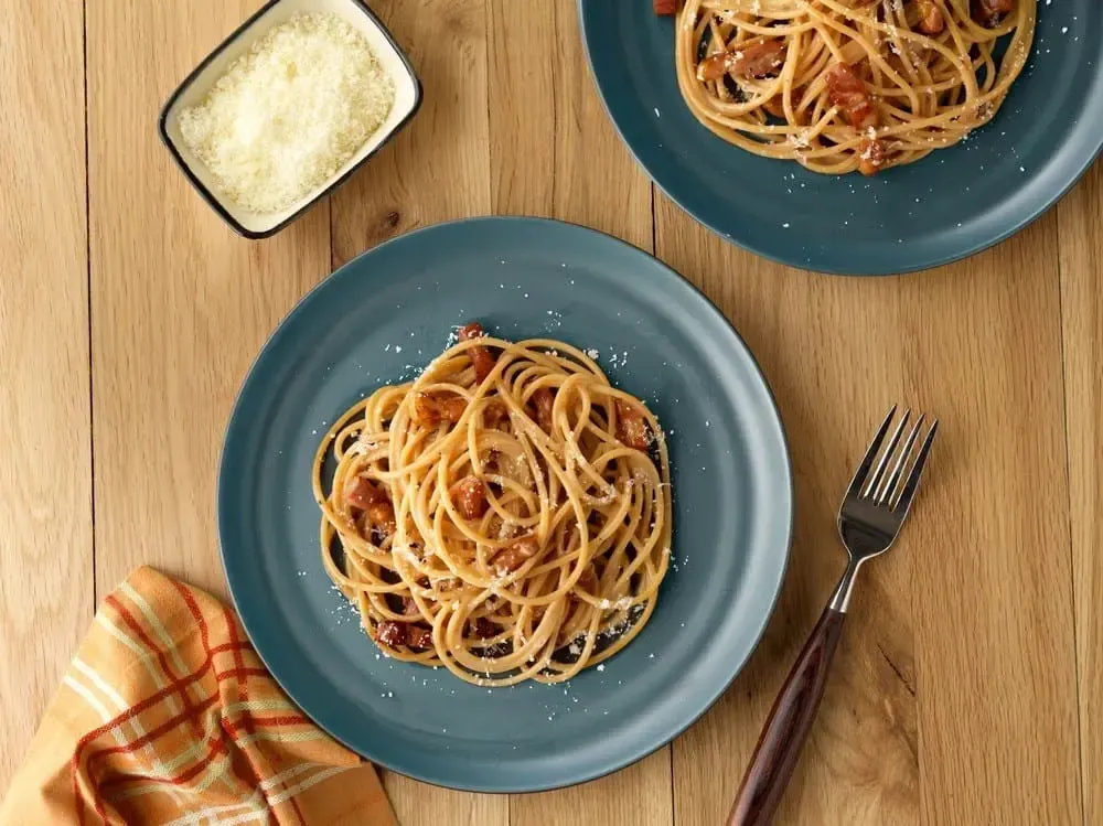 Carbonara Style Chickpea Spaghetti Pasta Recipe | Barilla