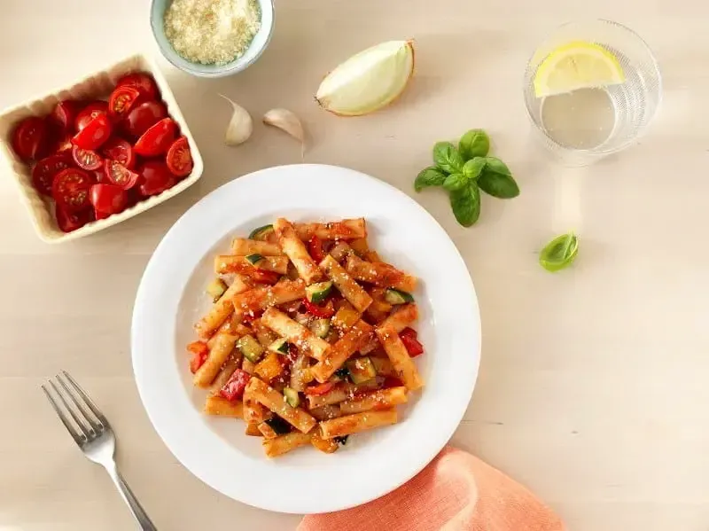 Italian Zucchini & Pepper Ziti Pasta Recipe | Barilla