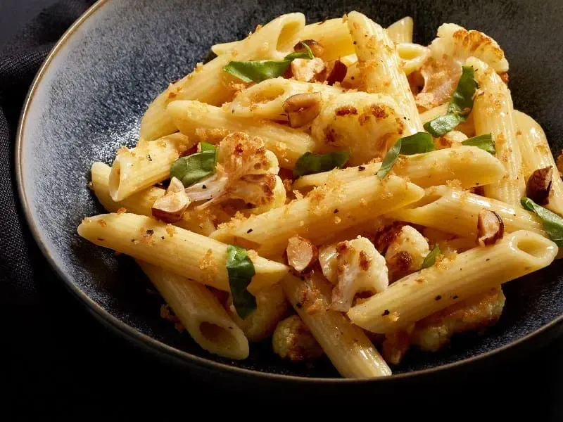 Collezione Penne with Sautéed Cauliflower, Caramelized Onion, Hazelnuts ...