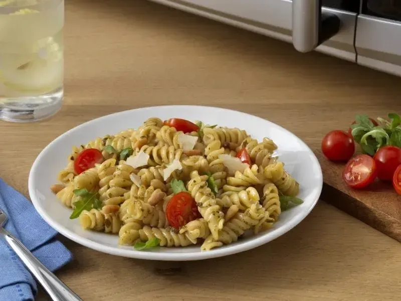 Quick & Easy Pasta Pesto with Arugula & Tomatoes, Ready Pasta Rotini ...