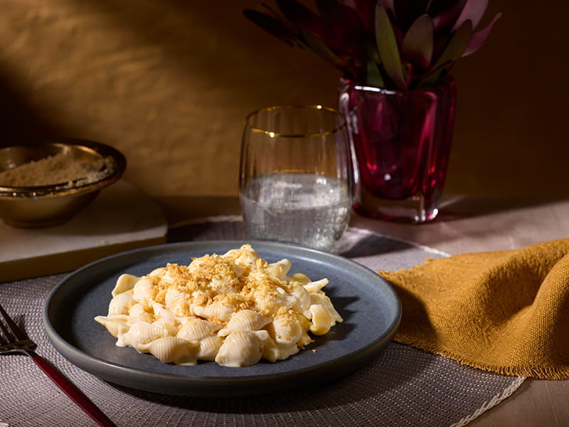 Classic Blue Box Large Shells Truffle Mac & Cheese Recipe | Barilla