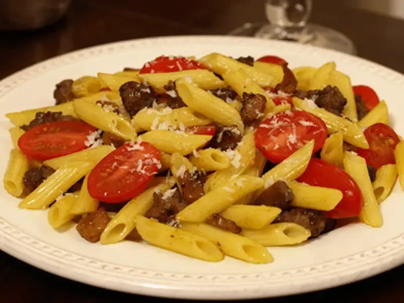 Mini Penne with Sausage & Grape Tomatoes Recipe | Barilla
