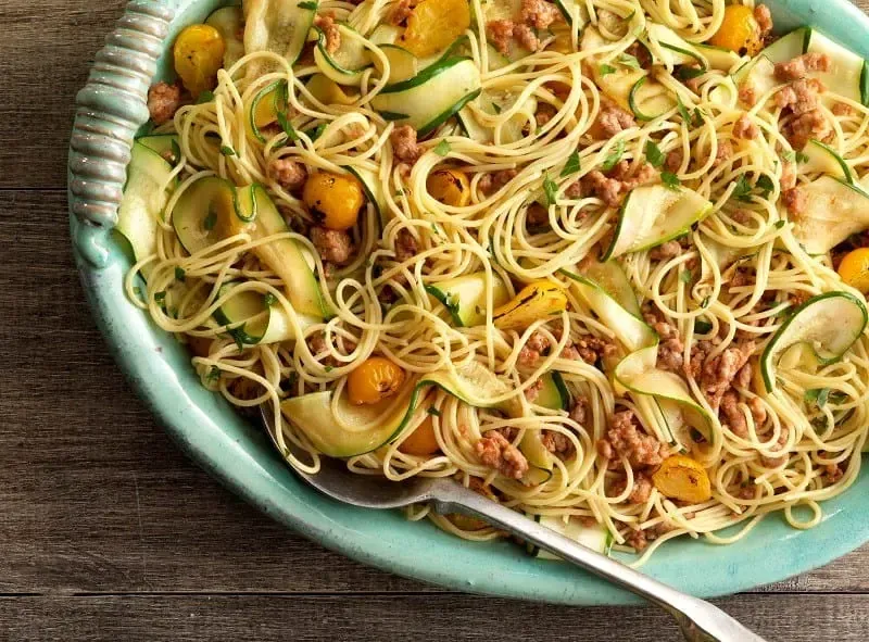 Spaghetti with Italian Sausage & Zucchini Ribbons | Barilla