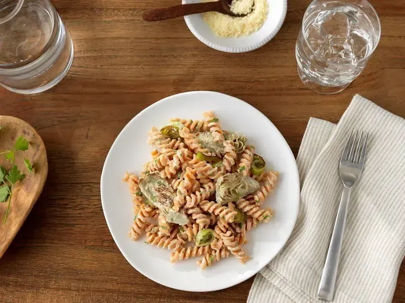 Red Lentil Rotini with Creamy Leek & Artichoke Sauce | Barilla
