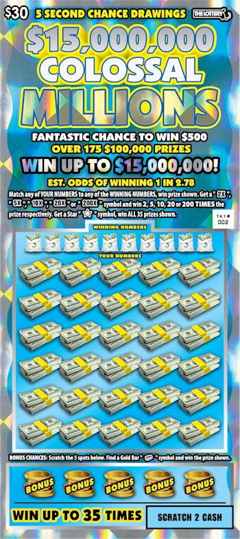15000000 Colossal Millions 2025 | Games | Massachusetts Lottery