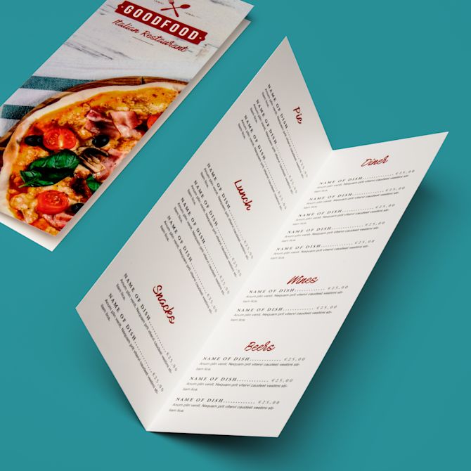 Menukaarten drukken | Drukwerkdeal.nl
