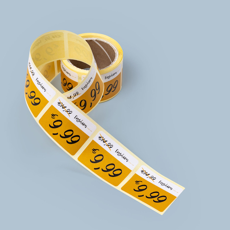 Prijsstickers op rol bedrukken | Drukwerkdeal.nl