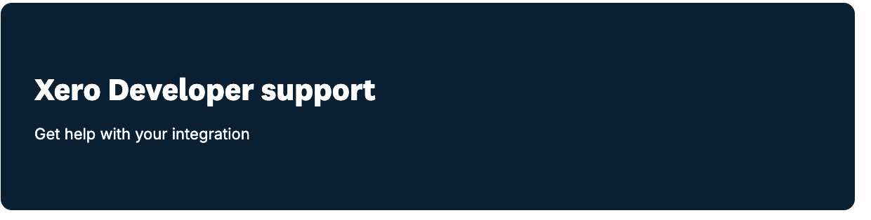 Xero Developer Support Xero Developer
