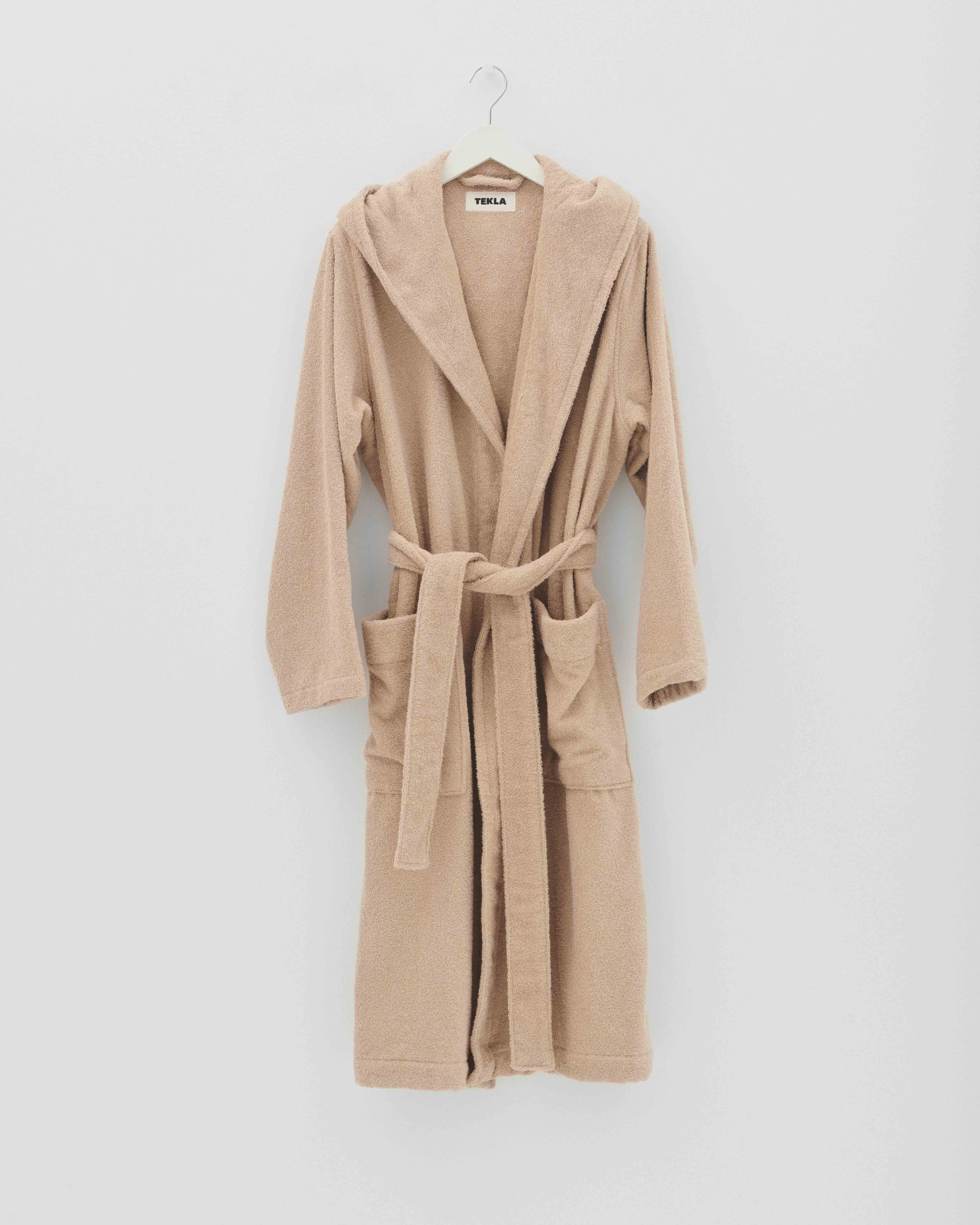 Hooded Bathrobe - Solid - Sienna | Tekla Fabrics