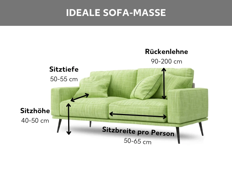 Sitzhöhe und Sofa-Maße: Diese Couch-Maße sind ideal