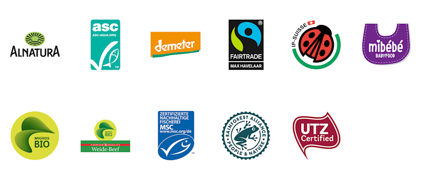 Labels pour denrées alimentaires & fleurs coupées • Migros