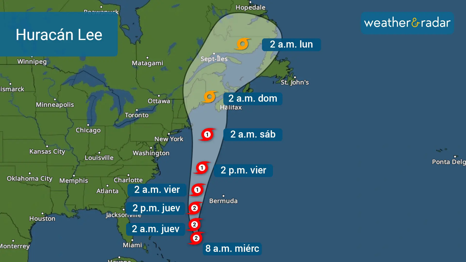 Actualización tropical: Ocurre esperado giro, costa este en alerta ...