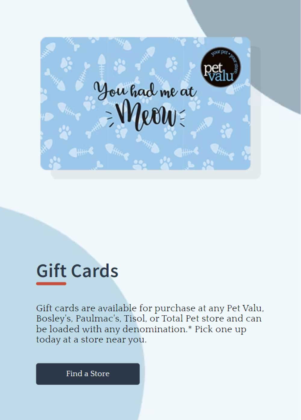 Gift Cards - Pet Valu