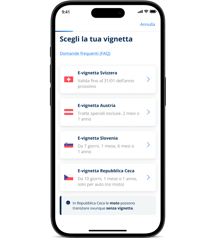 Vignette Autostradali elettroniche: Acquistale con Telepass