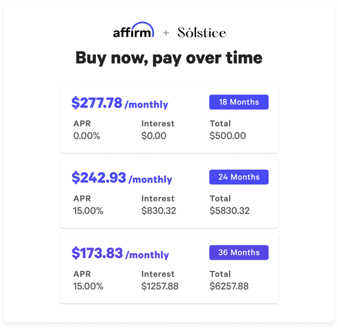 Offer split pay, installments, or both with Affirm