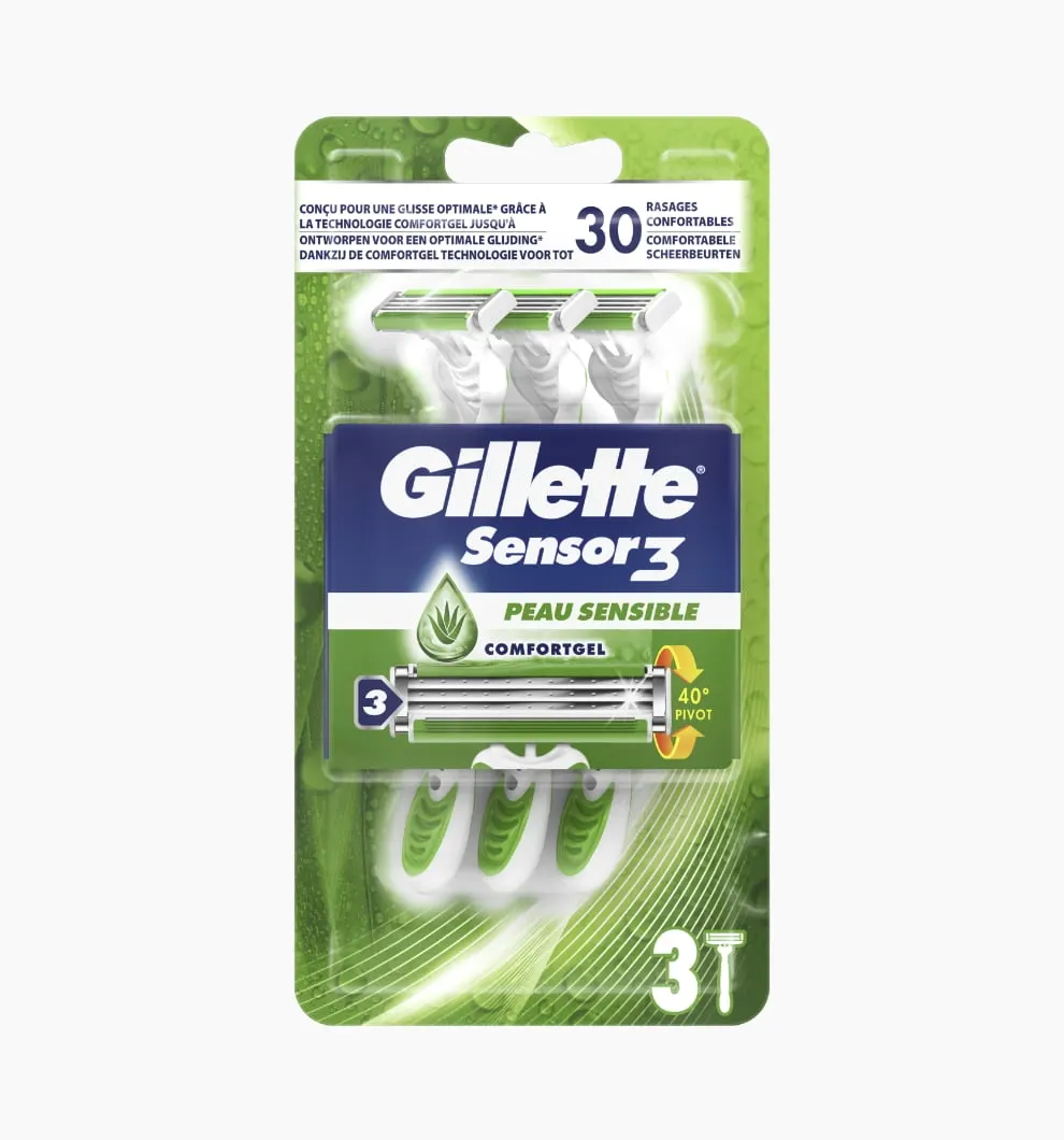 Rasoir Jetable Sensor3 Sensitive: Durabilité & Confort | Gillette FR