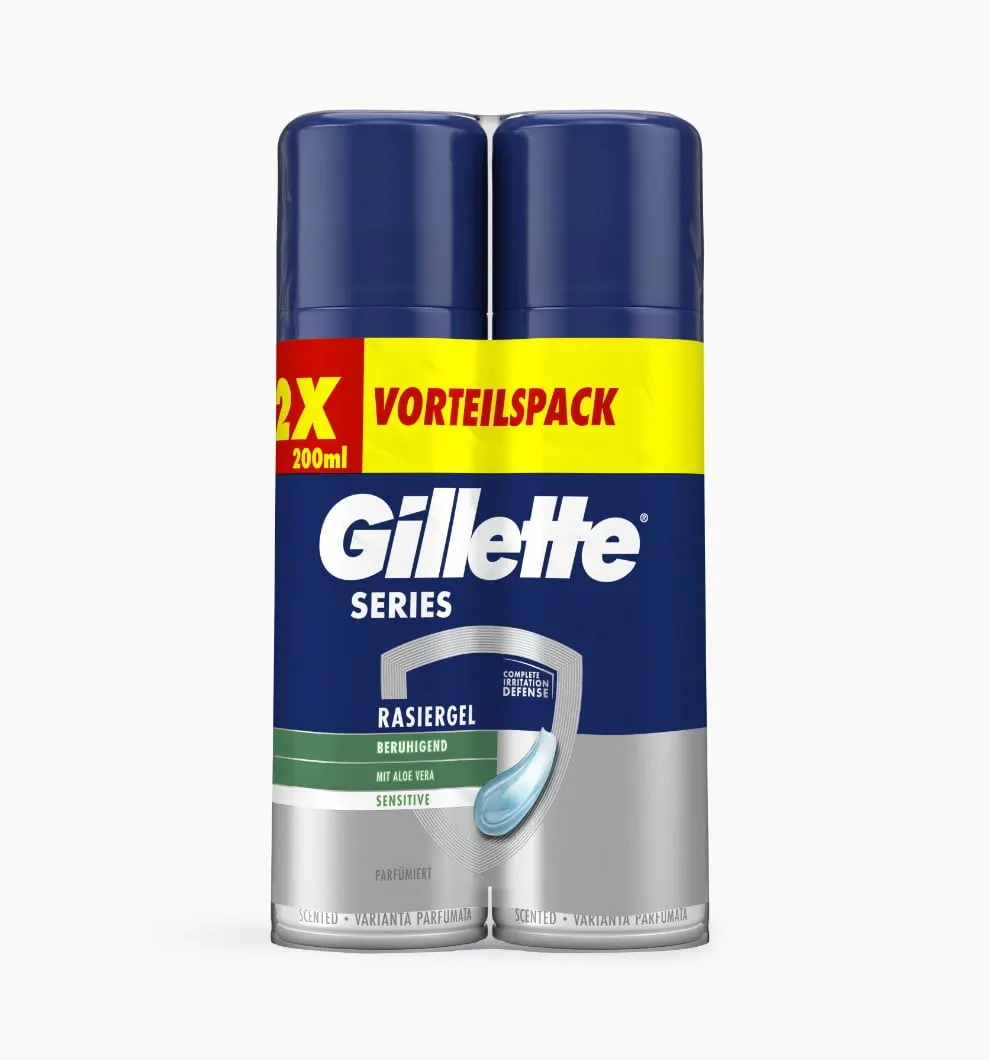 Gillette Duo Pack Series Sensitive Rasiergel für Männer | Gillette